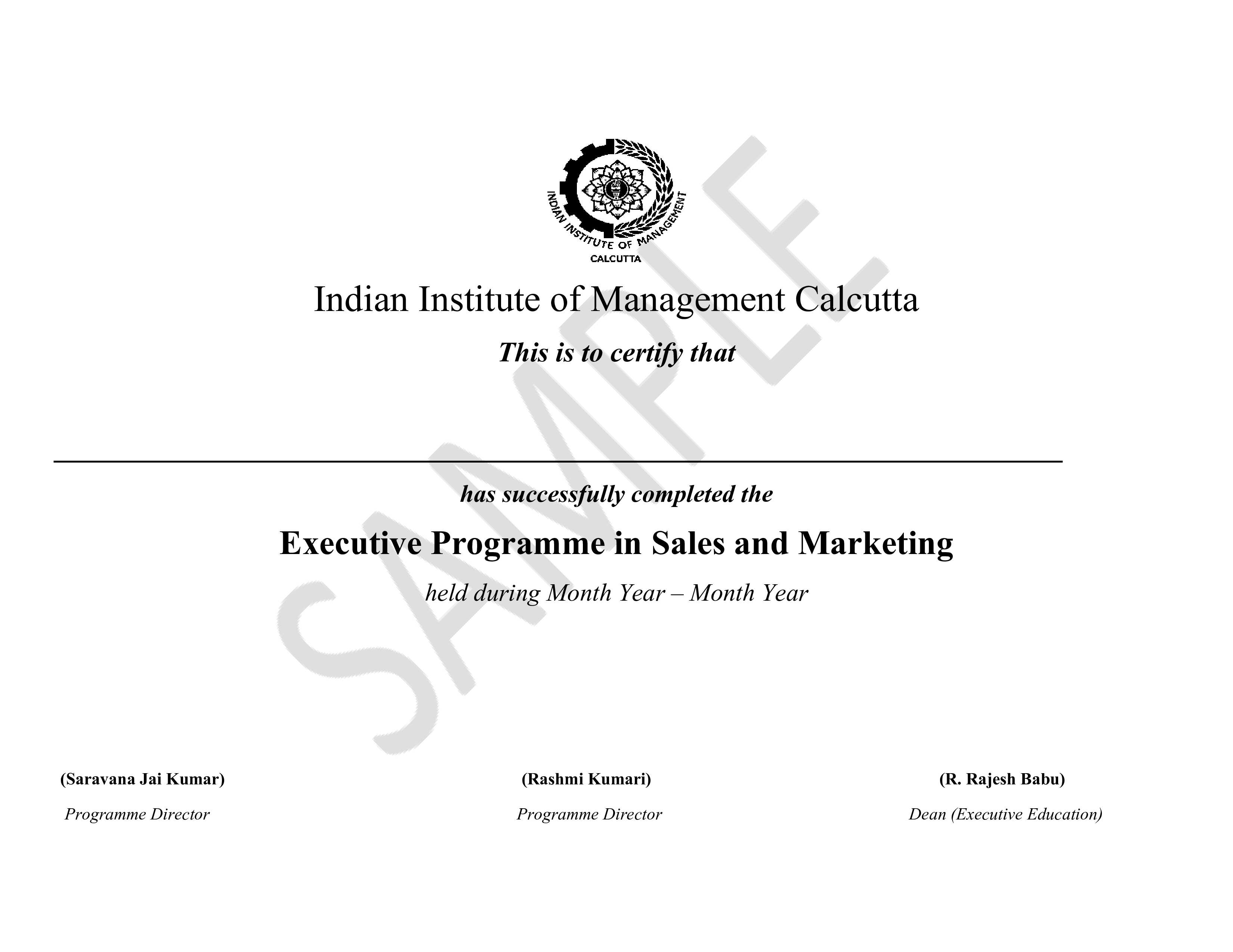 Executive Programme in Sales and Marketing (EPSM) | IIM Calcutta