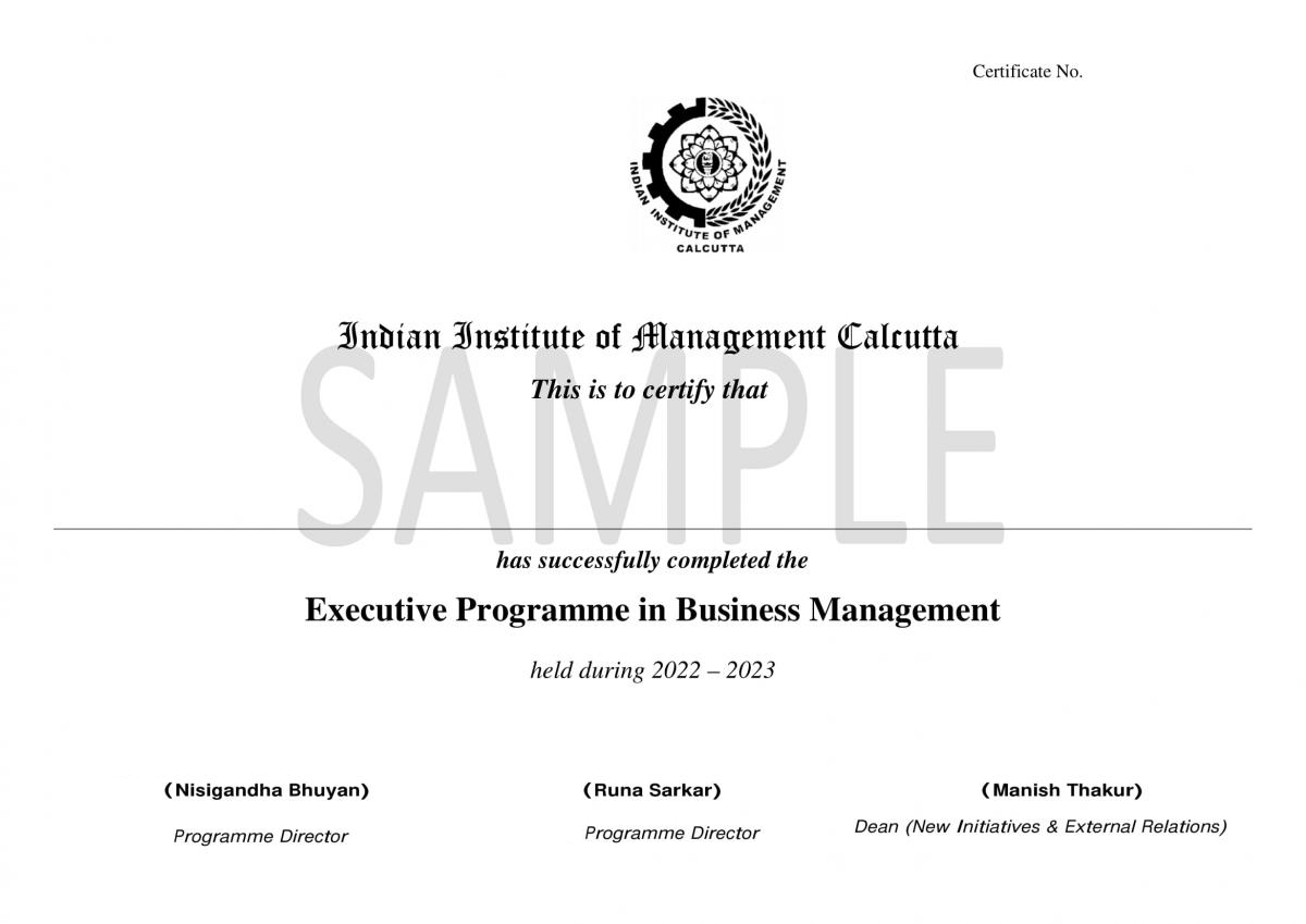 Executive Programme in Business Management (EPBM) | IIM Calcutta