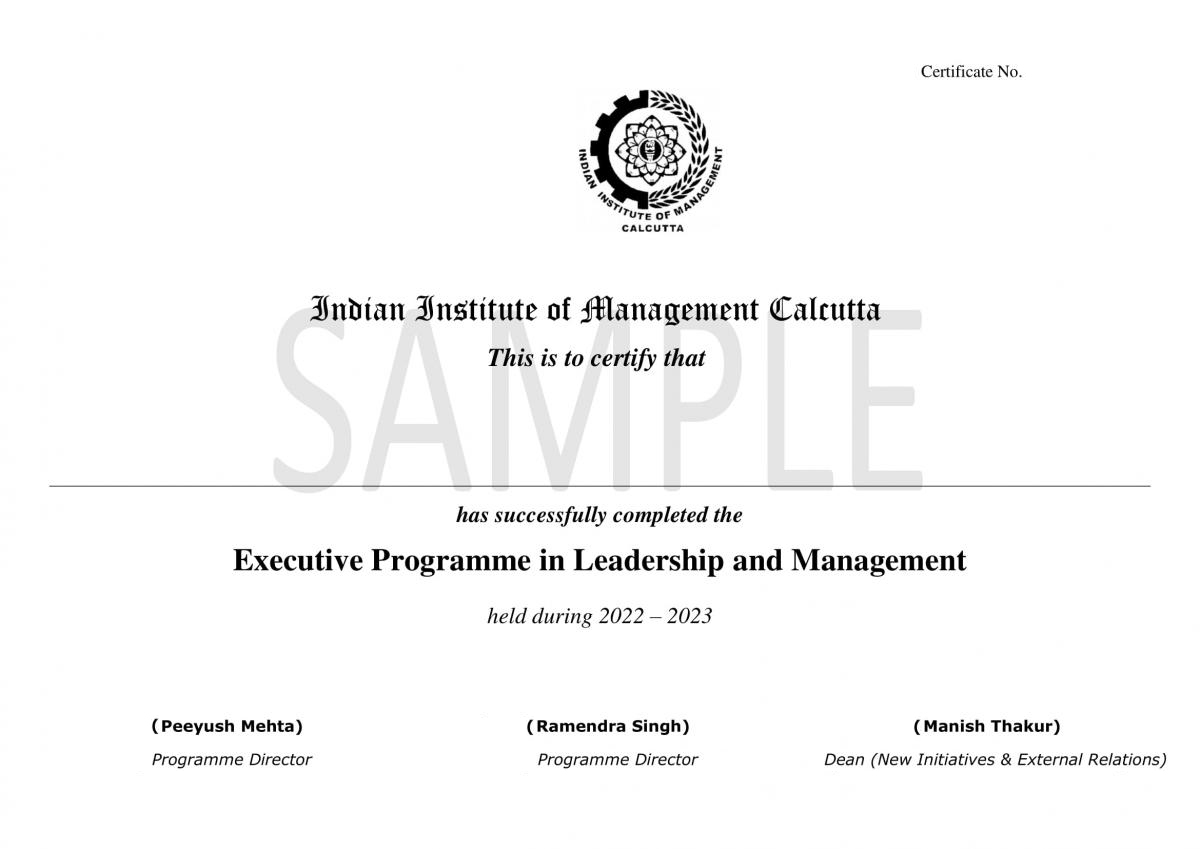 Executive Programme in Leadership and Management (EPLM) | IIM Calcutta