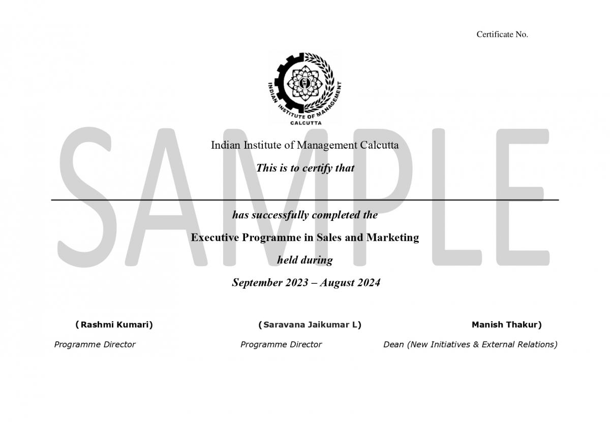 Executive Programme in Sales and Marketing (EPSM) | IIM Calcutta